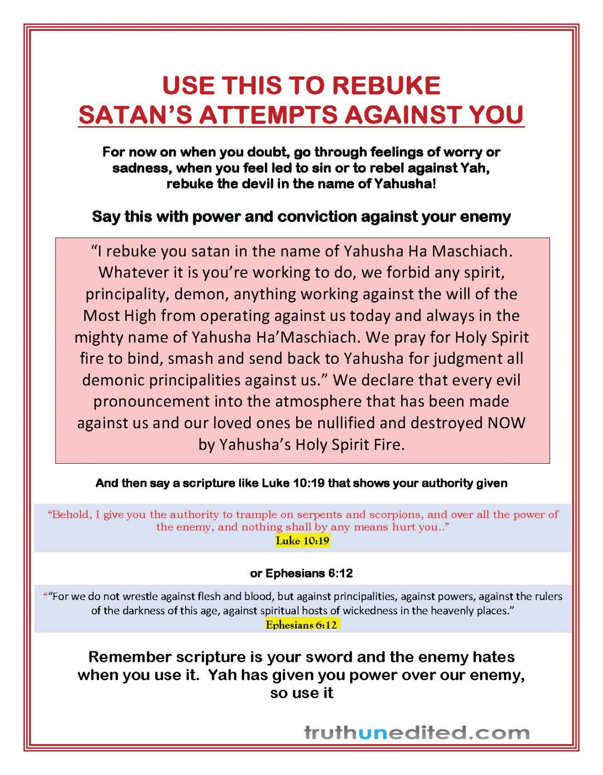 USE THIS TO REBUKE SATAN – truthunedited.com