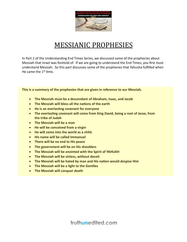 Messianic Prophecies: Understanding End Times Bible Prophecy pt. 2 ...