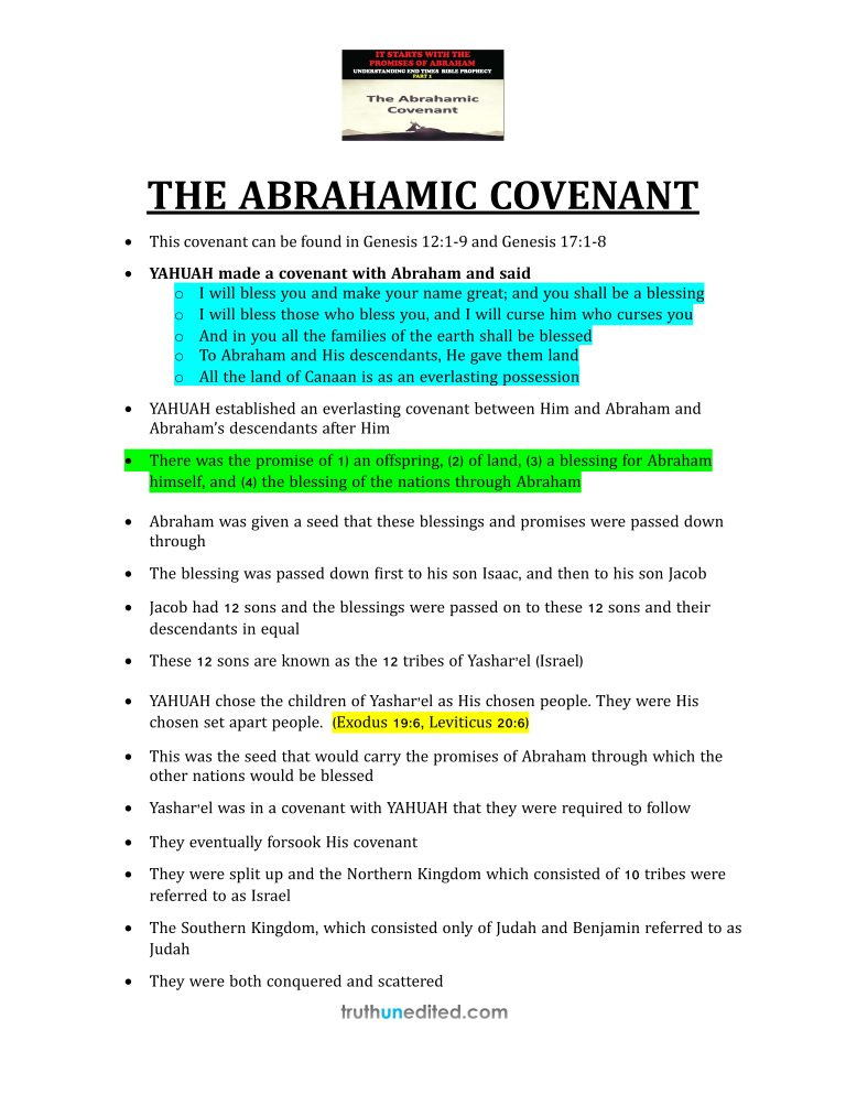 THE ABRAHAMIC COVENANT: UNDERSTANDING END TIMES BIBLE PROPHECY (PT. 1 ...