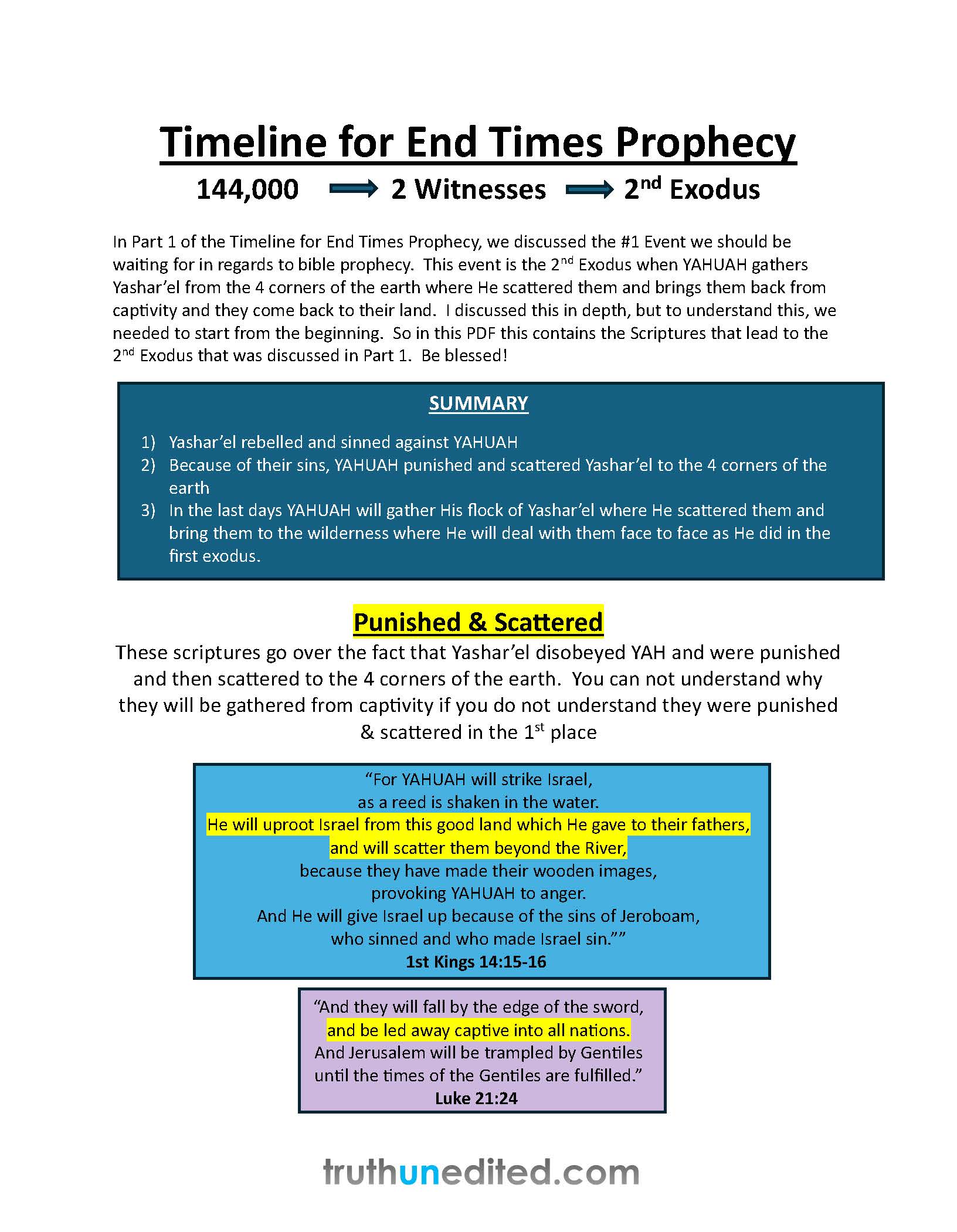 Timelines for End Times Prophecy – truthunedited.com